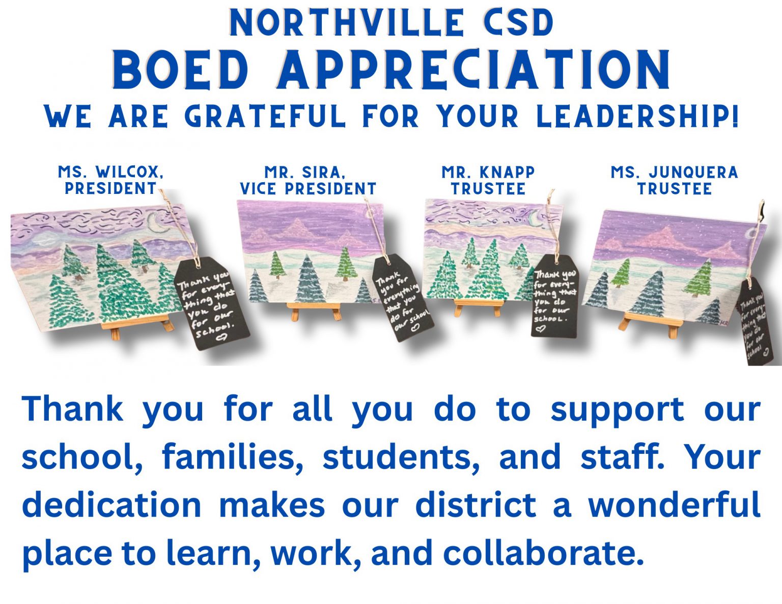 Thank You, NCSD Board of Education! - Northville Central School District