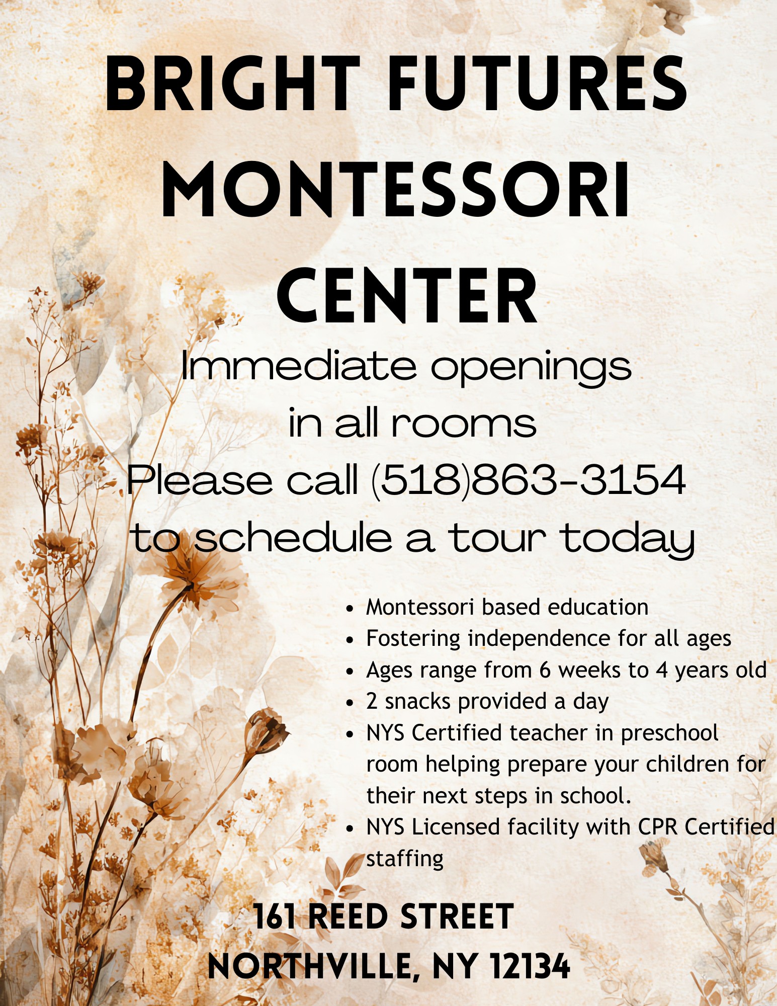 Bright Futures Has Openings for All Ages - Northville Central School ...